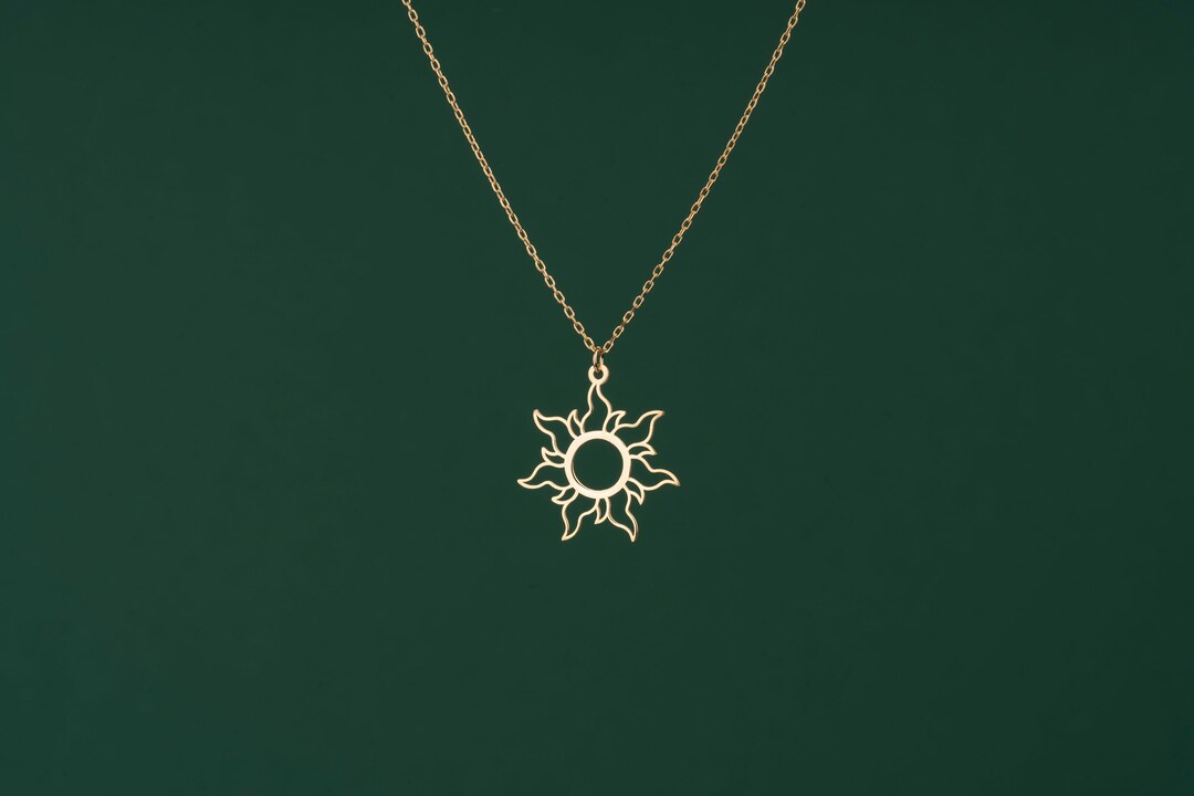 Sun Necklace, Elegant Pendant, 925k Silver Necklace, Celestial Pendant ...