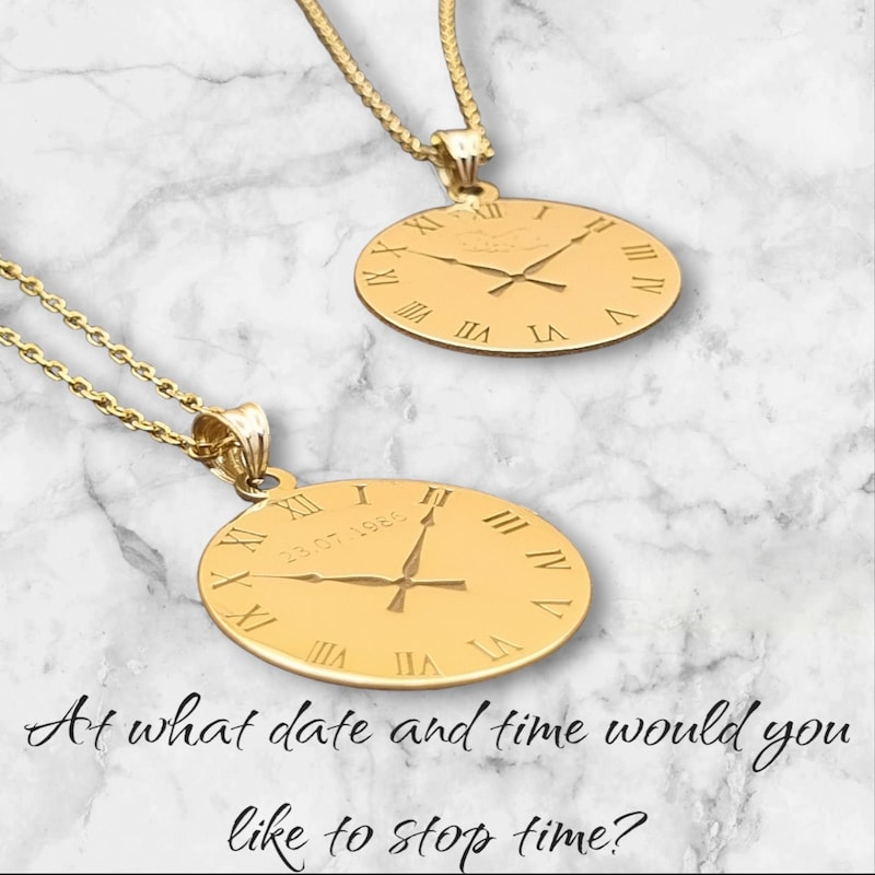 Clock Necklace - Etsy