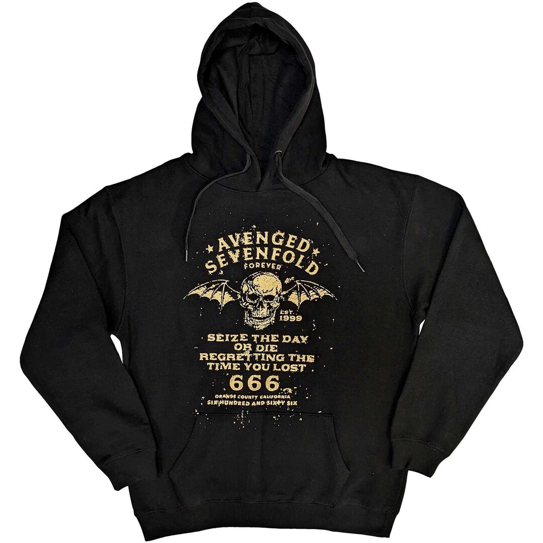 Vintage Hoodie Avenged Sevenfold Unisex Pullover Seize the Day 00's ...