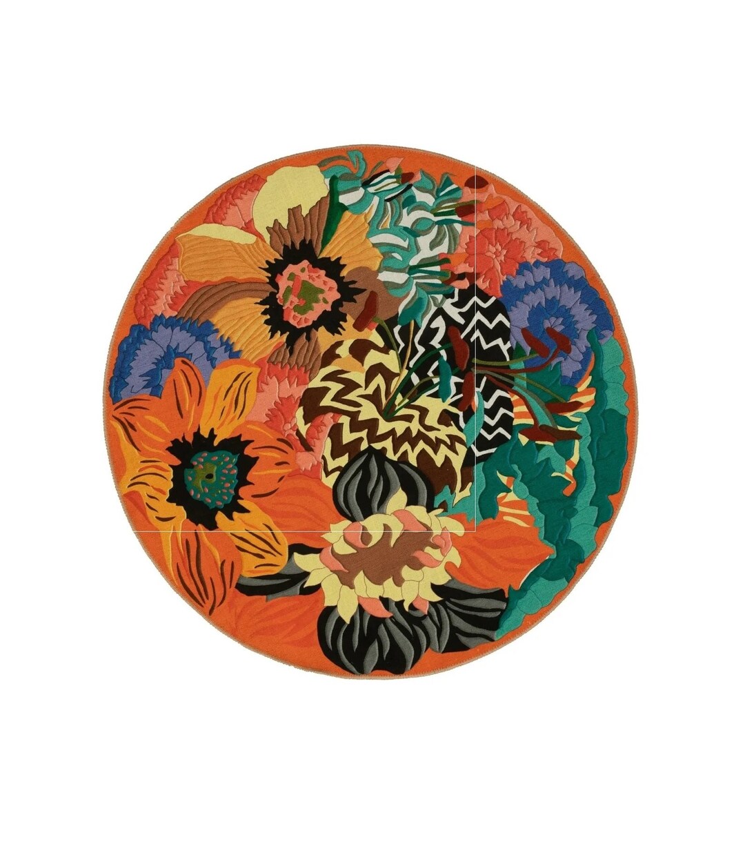 Colorful Circle Rug, Floral Rug, Round Rug, Multi- Colored Rug, Cool ...