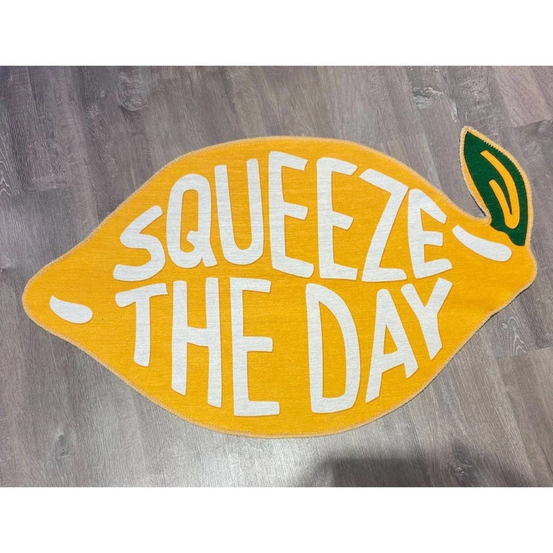 Lemon Shape Rug, Funny Lemon Figured Kitchen Rug, Lemon Print Rug ...