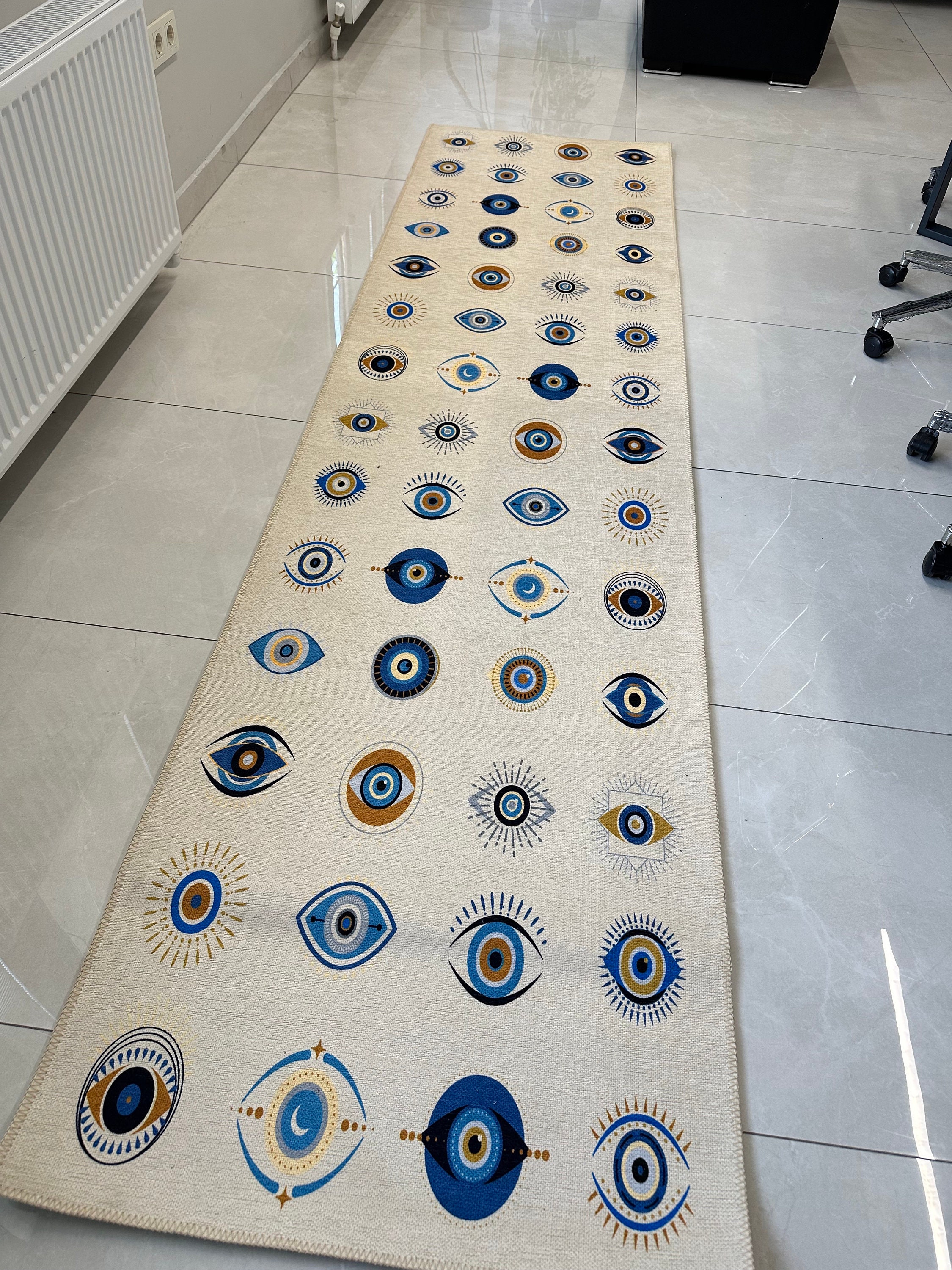 Evil Eye Print Rug, Bohemian Eye Pattern Pop Art Rug, Rugs for Living ...