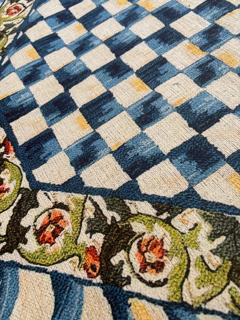 Geometric Octagon Rug, Check Figured Rug, Kitchen Rug, Tapetto, Lint ...