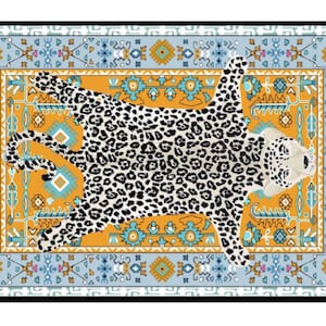 Oriental Leopard Print Rug, Rustic Animal Print Rug, Rugs for Living ...
