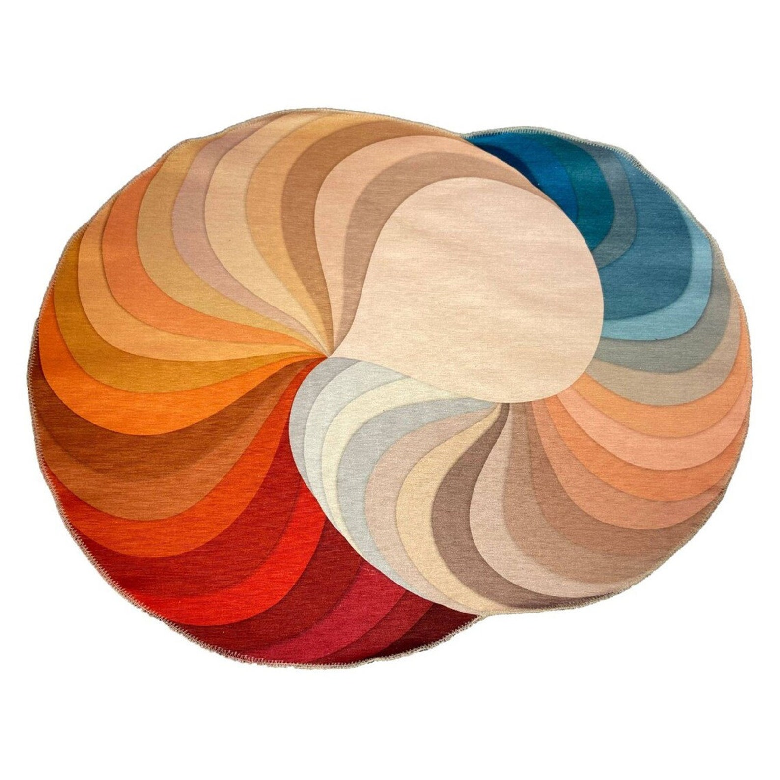 Abstract Multi-colored Rug, Colorful Round Rug, Cool Rug, Kitchen Rug ...