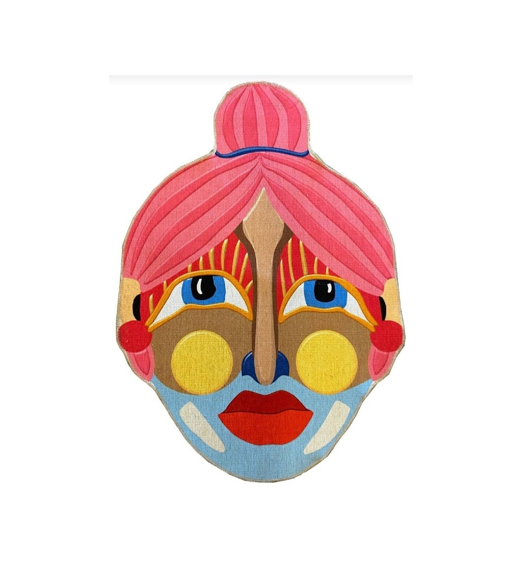 Round Cubic Face Figure Rug, Modert Art Design Rug, Pop Art Figured Rug ...