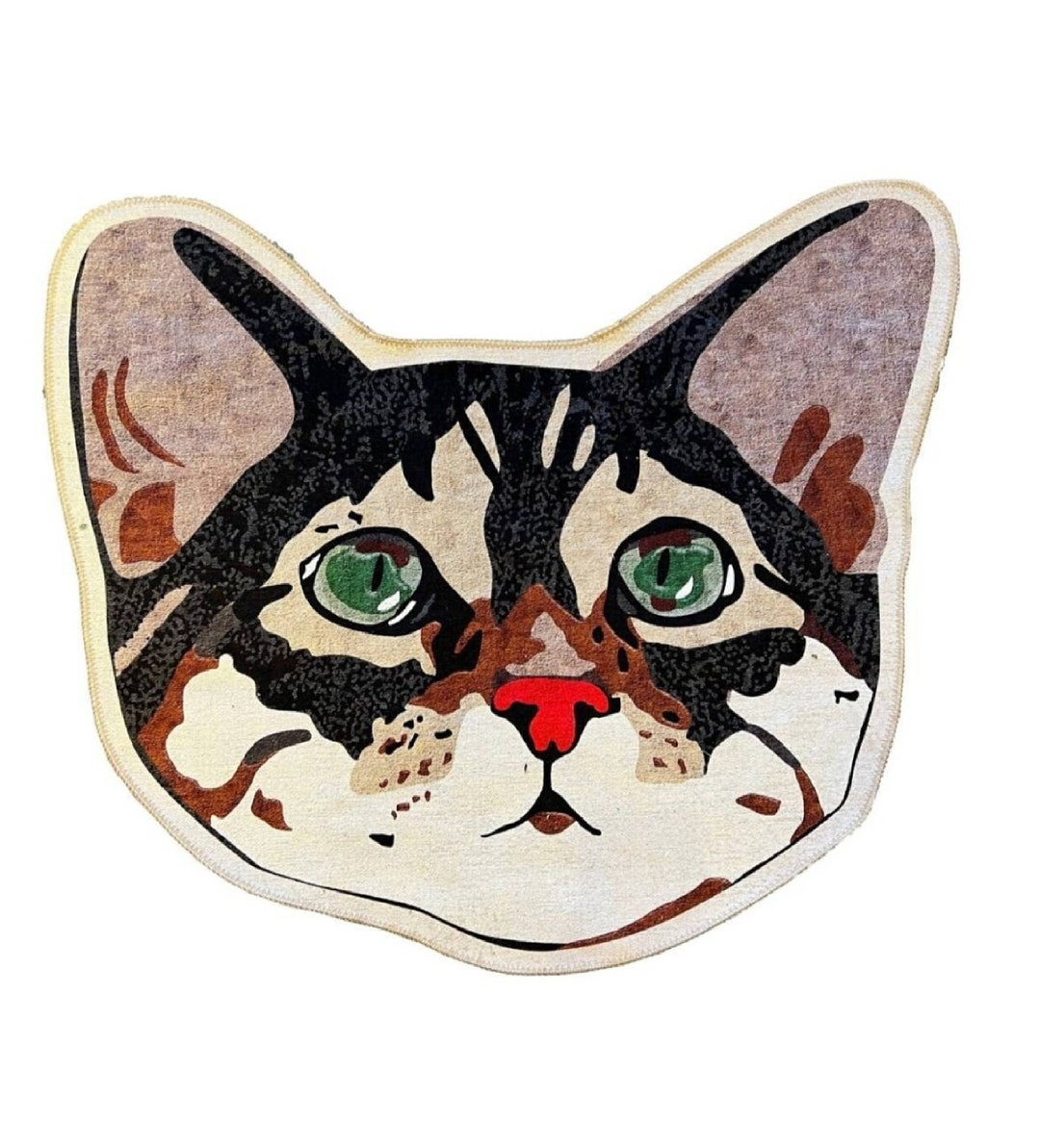 Modern Cat Print Rug, Round Kids Room Rug, Kids Area Rug, Cat Figure ...