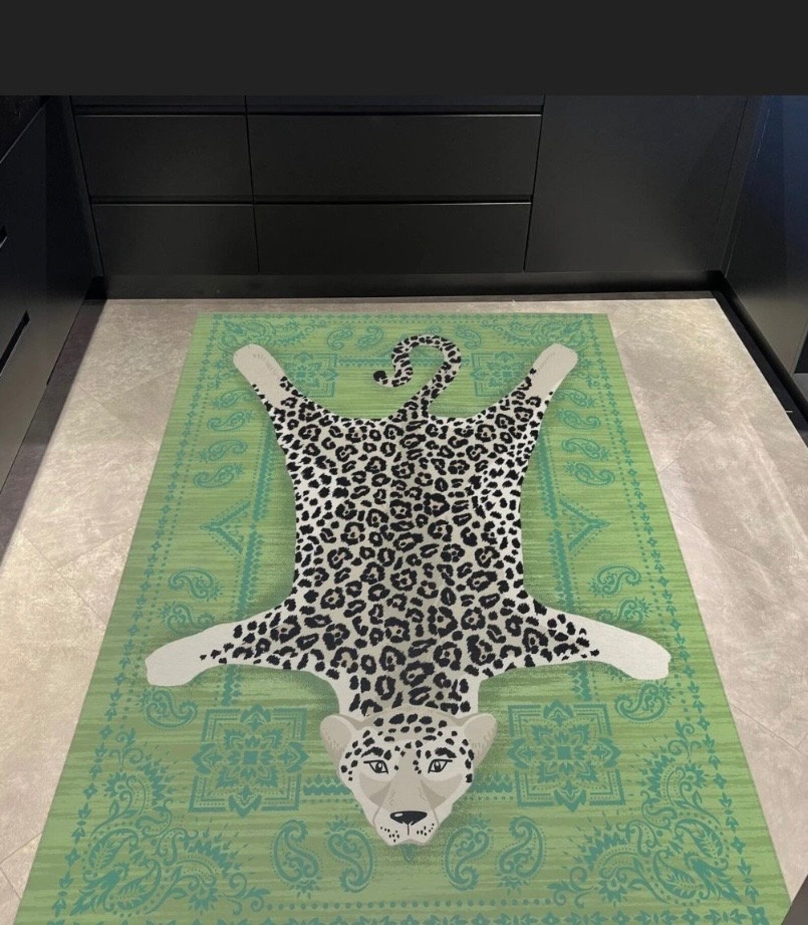 Oriental Leopard Print Rug, Rustic Animal Print Rug, Rugs for Living ...