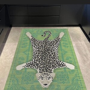 Oriental Leopard Print Rug, Rustic Animal Print Rug, Rugs for Living ...