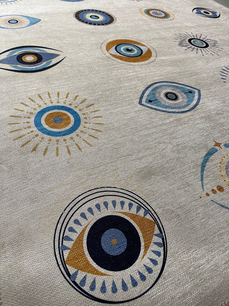 Evil Eye Print Rug, Bohemian Eye Pattern Pop Art Rug, Rugs for Living ...