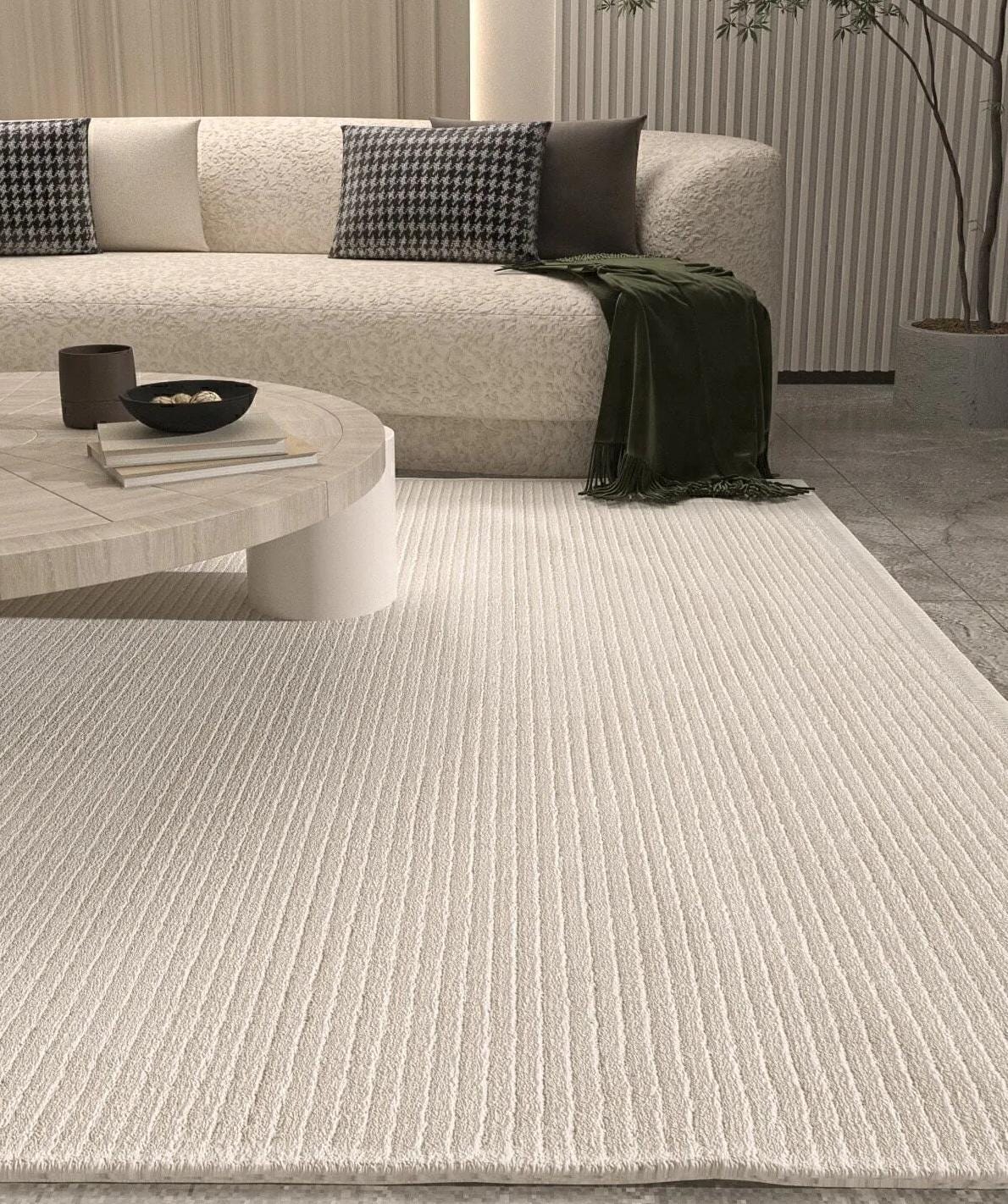 Beige Area Rug: Modern Boho Living Room Carpet - Etsy