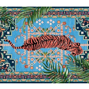 Oriental Leopard Print Rug, Rustic Animal Print Rug, Rugs for Living ...