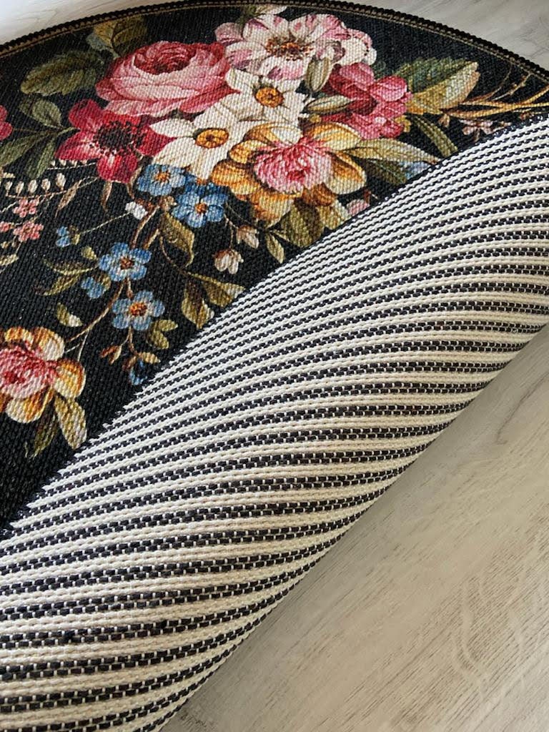 Floral Round Rug, Cool Rug, Colorful Figured Rug, Kitchen Rug, Tapetto ...