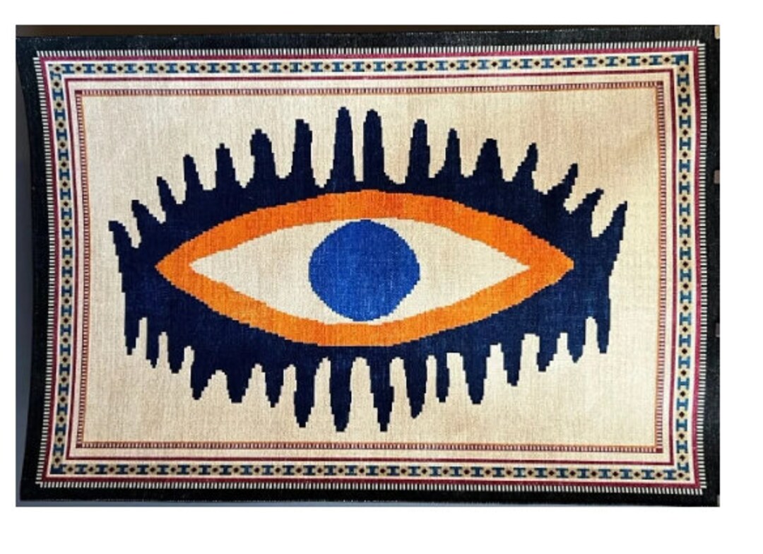 Evil Eye Print Rug, Bohemian Eye Pattern Pop Art Rug, Rugs for Living ...