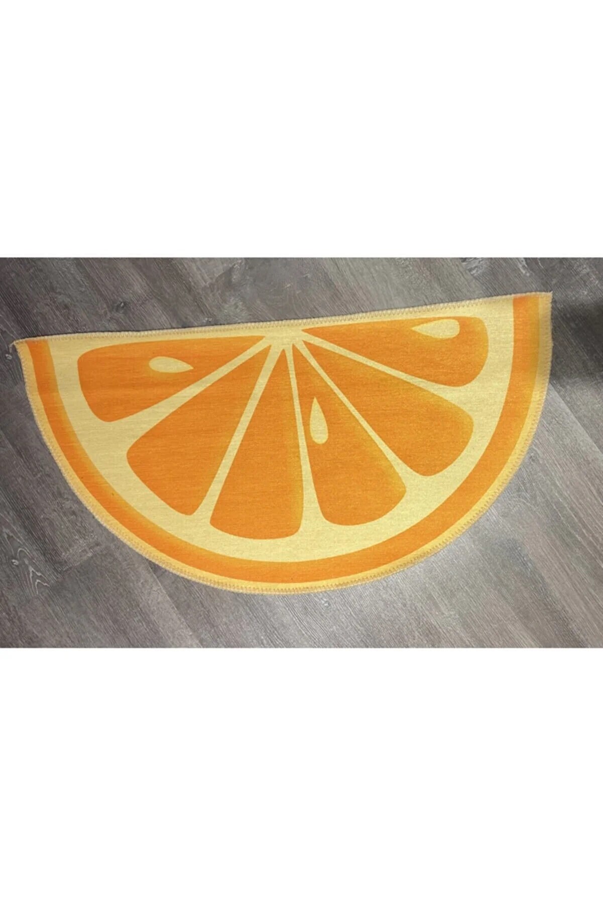 Lemon Shape Rug, Funny Orange Figured Kitchen Rug, Lemon Print Rug ...