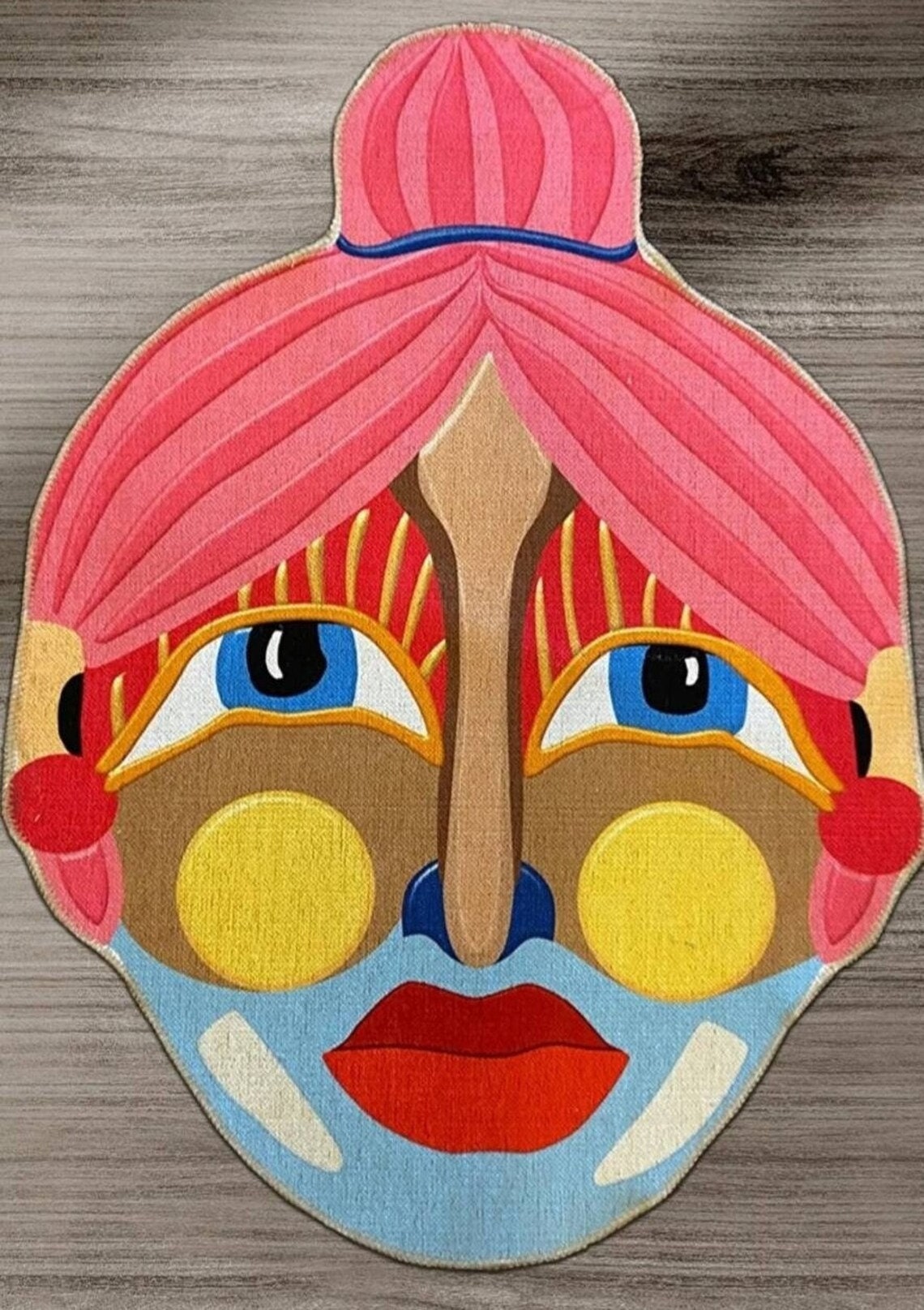Round Cubic Face Figure Rug, Modert Art Design Rug, Pop Art Figured Rug ...