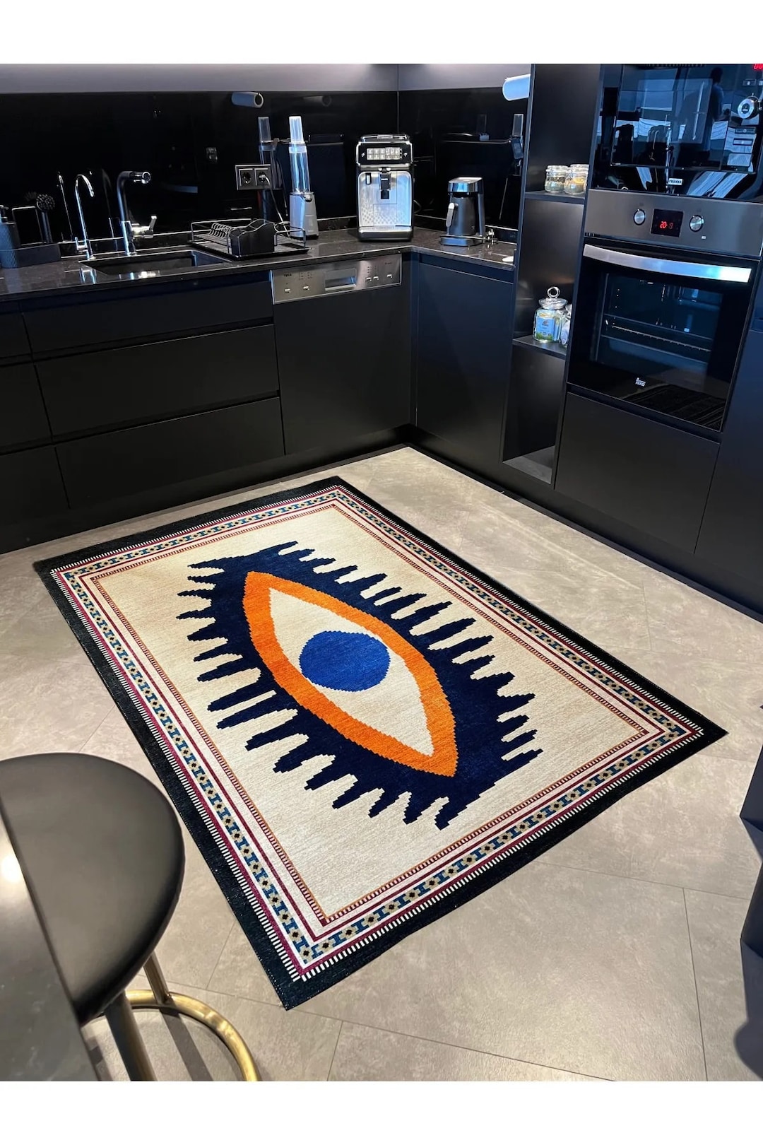 Evil Eye Print Rug, Bohemian Eye Pattern Pop Art Rug, Rugs for Living ...