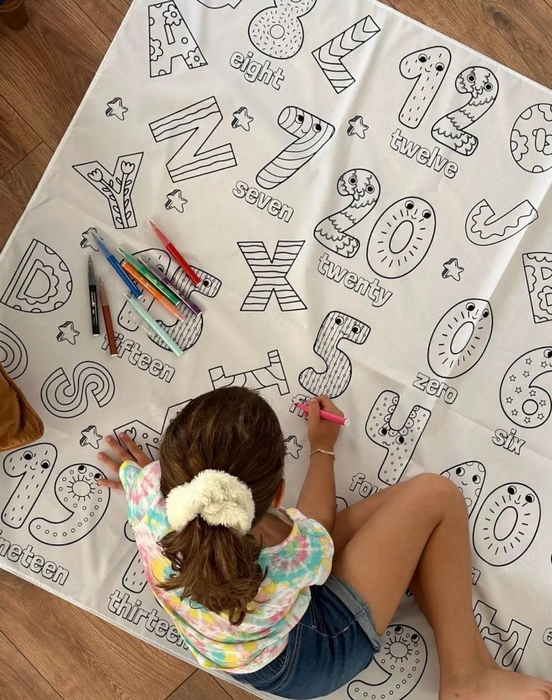 Educational Waterproof Coloring Mat, Washable Reusable Coloring Mat ...