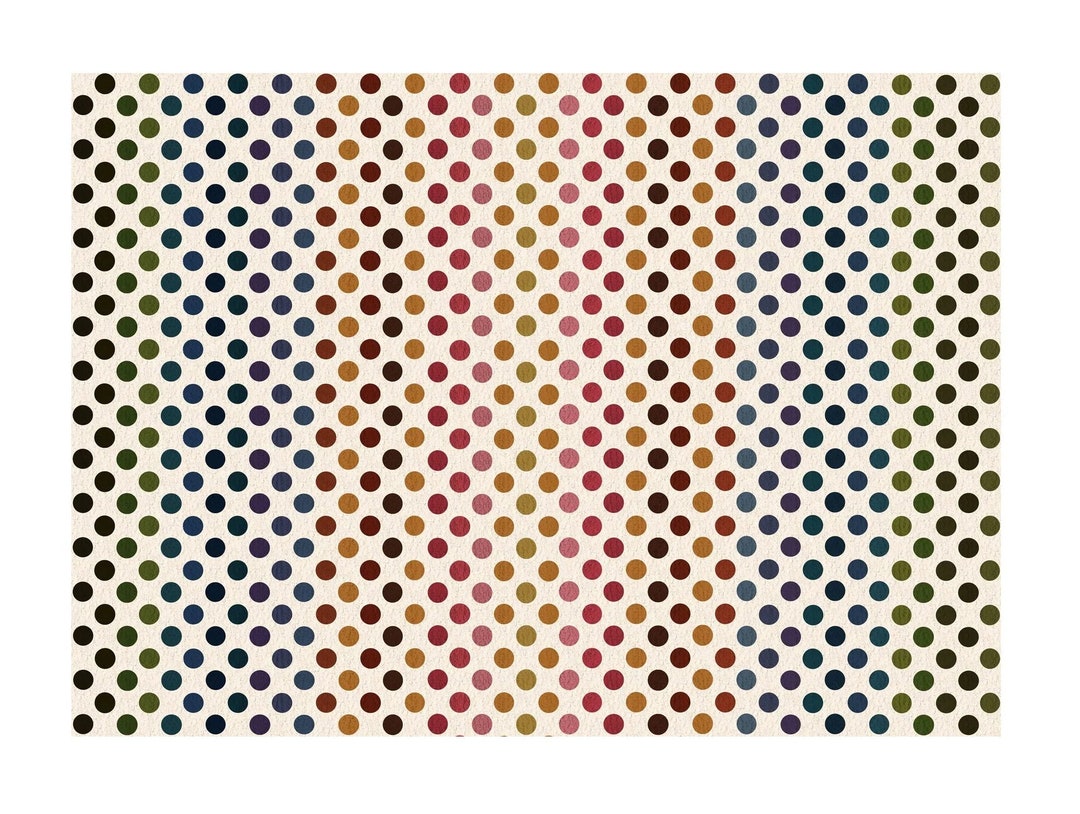 Colorful Polka-dot Rug, Round Figured Area Rug, Lint-free Rug, Rugs for ...