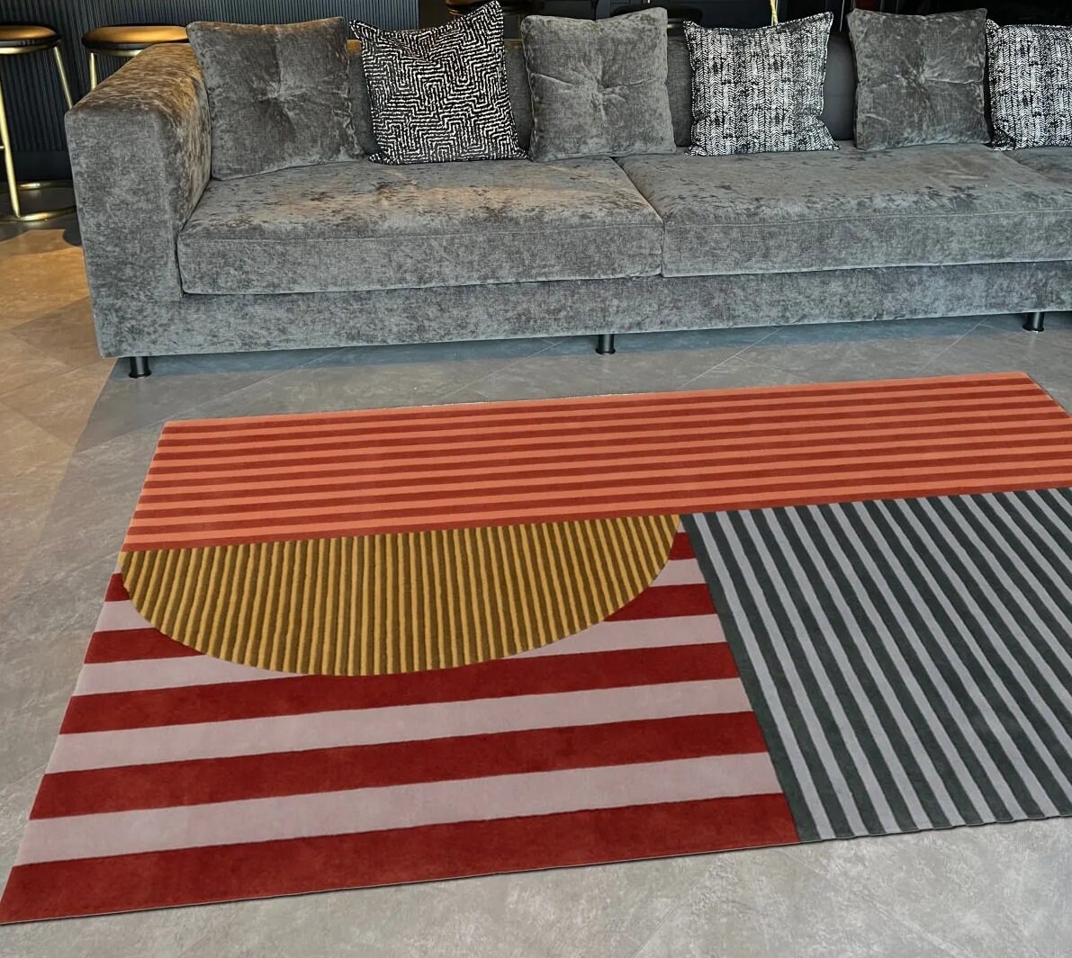Colorful Striped Rug, Pop Art Area Rug, Lint-free Rug, Rugs for Bedroom ...