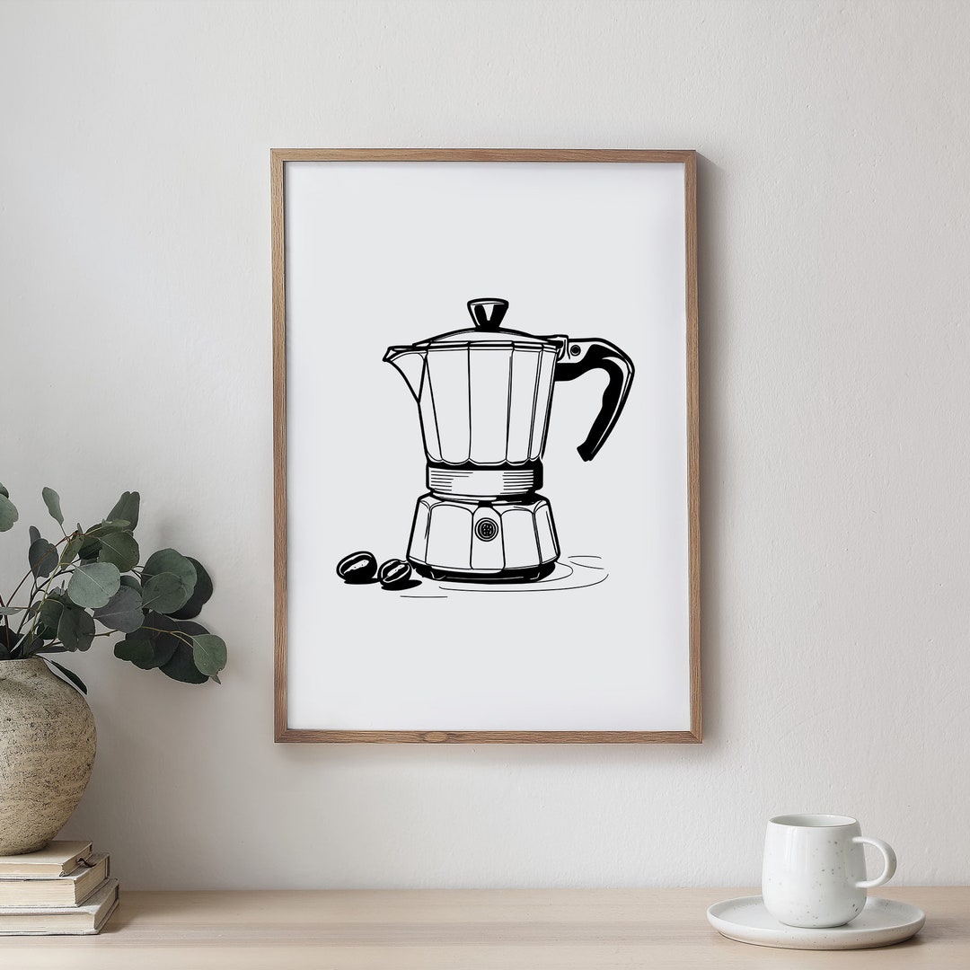 Coffee Bar Print, Coffee Bar Decor, Coffee Bar Art, Minimalist Line Art ...