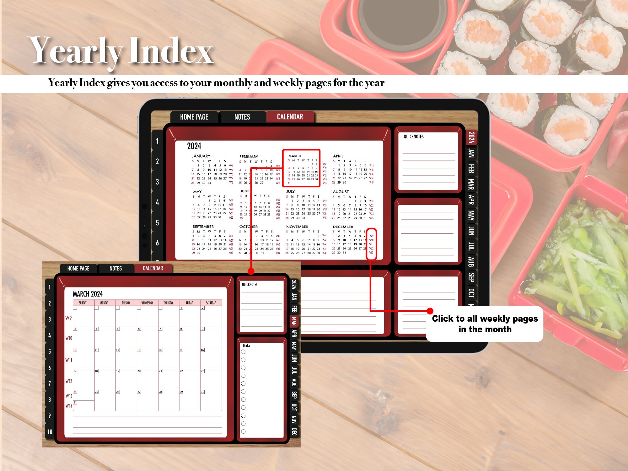 Combo A-bento Digital Planner - Goodnotes, Notability, Ipad, Android ...