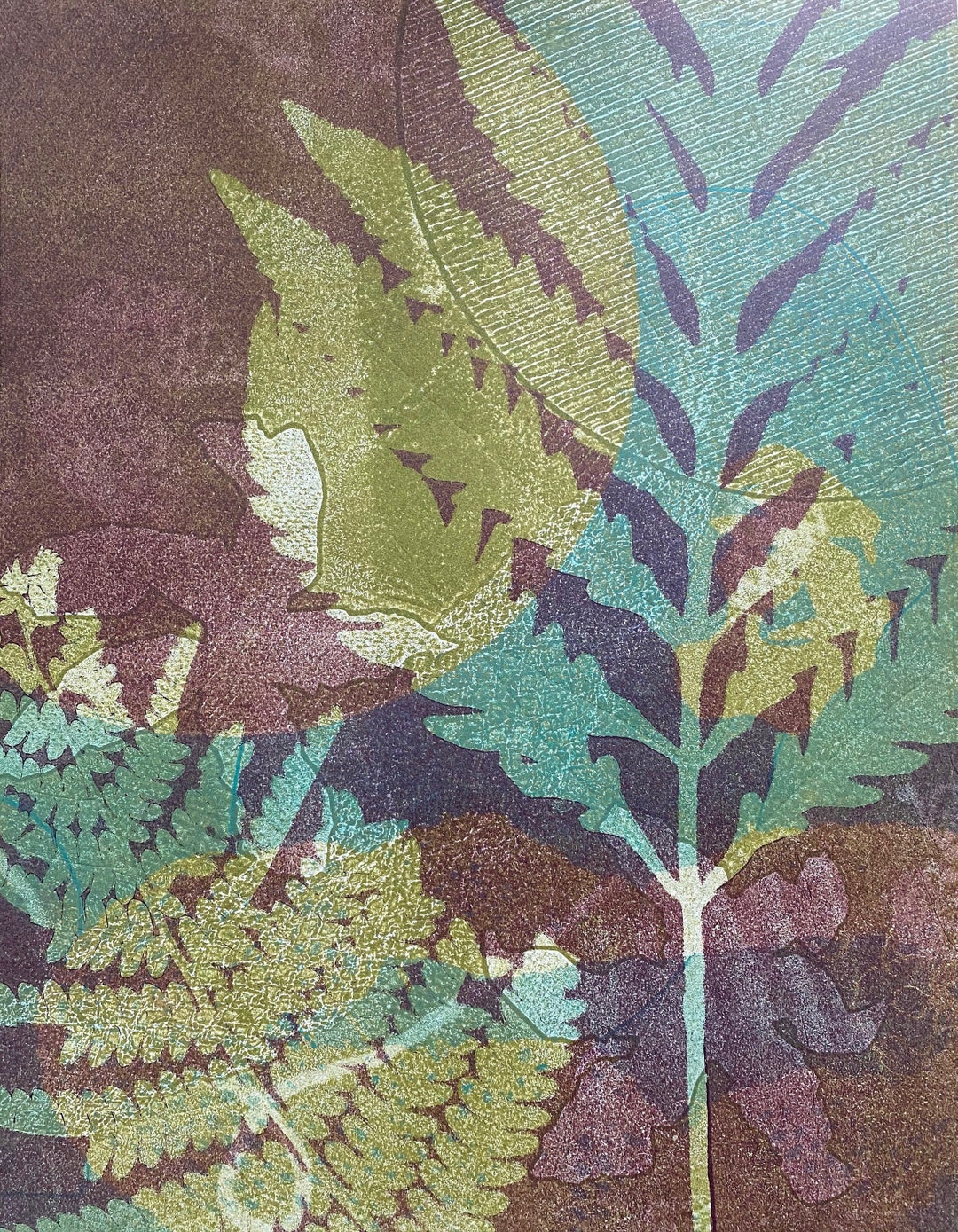 Original Botanical Fern Monotype Print, Handmade Monoprint, 11x14 ...