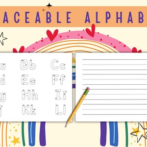 Traceable Alphabet Letters for Kids Alphabet Worksheets Abc's Printable ...