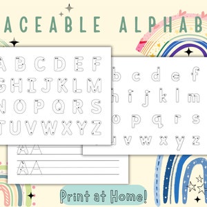 Traceable Alphabet Letters for Kids Alphabet Worksheets Abc's Printable ...