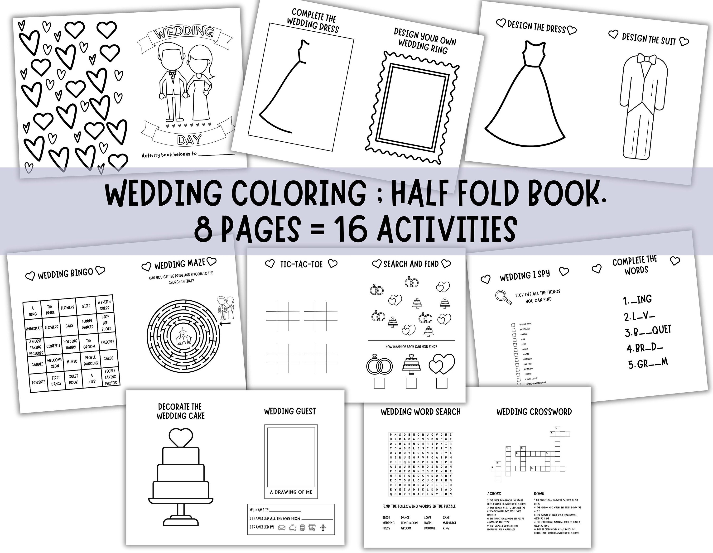 Kids Wedding Coloring Book Kids Coloring Table at Wedding - Etsy