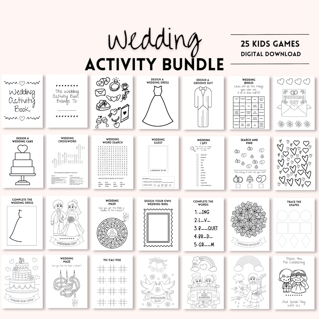 Ultimate Kids Wedding Activity Pack | All-in-one Wedding Games Set to ...