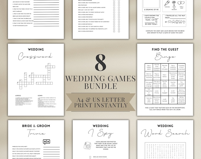 Wedding Reception Games, Wedding Table Games, Ice Breaker Wedding Games ...