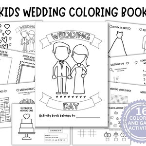 Kids Wedding Coloring Book, Kids Coloring Table at Wedding, Kids ...