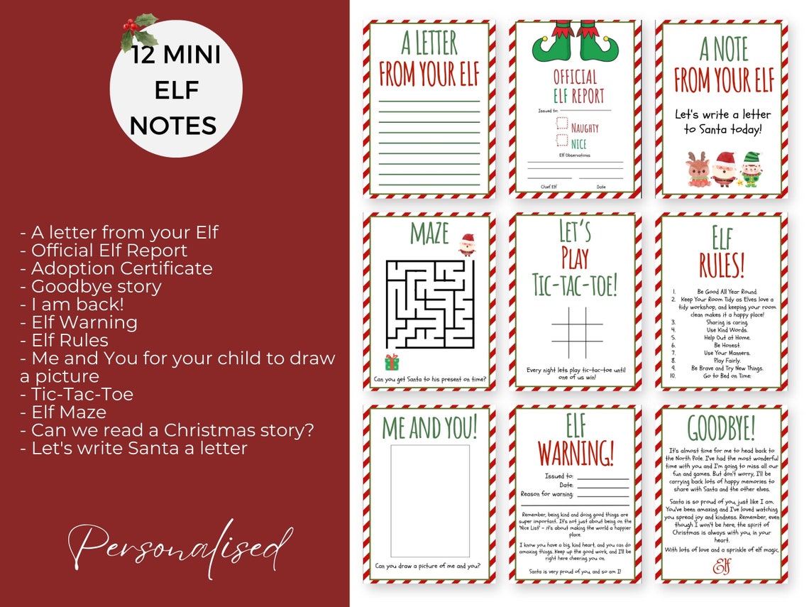 Printable Mini Elf Letter With Envelope, Hello From Your Elf, Elf ...