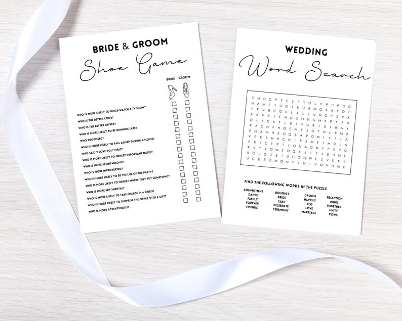 Personalize Your Wedding Reception Games Bundle and Wedding - Etsy