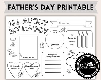 Father's Day Kids Interview Template - Etsy