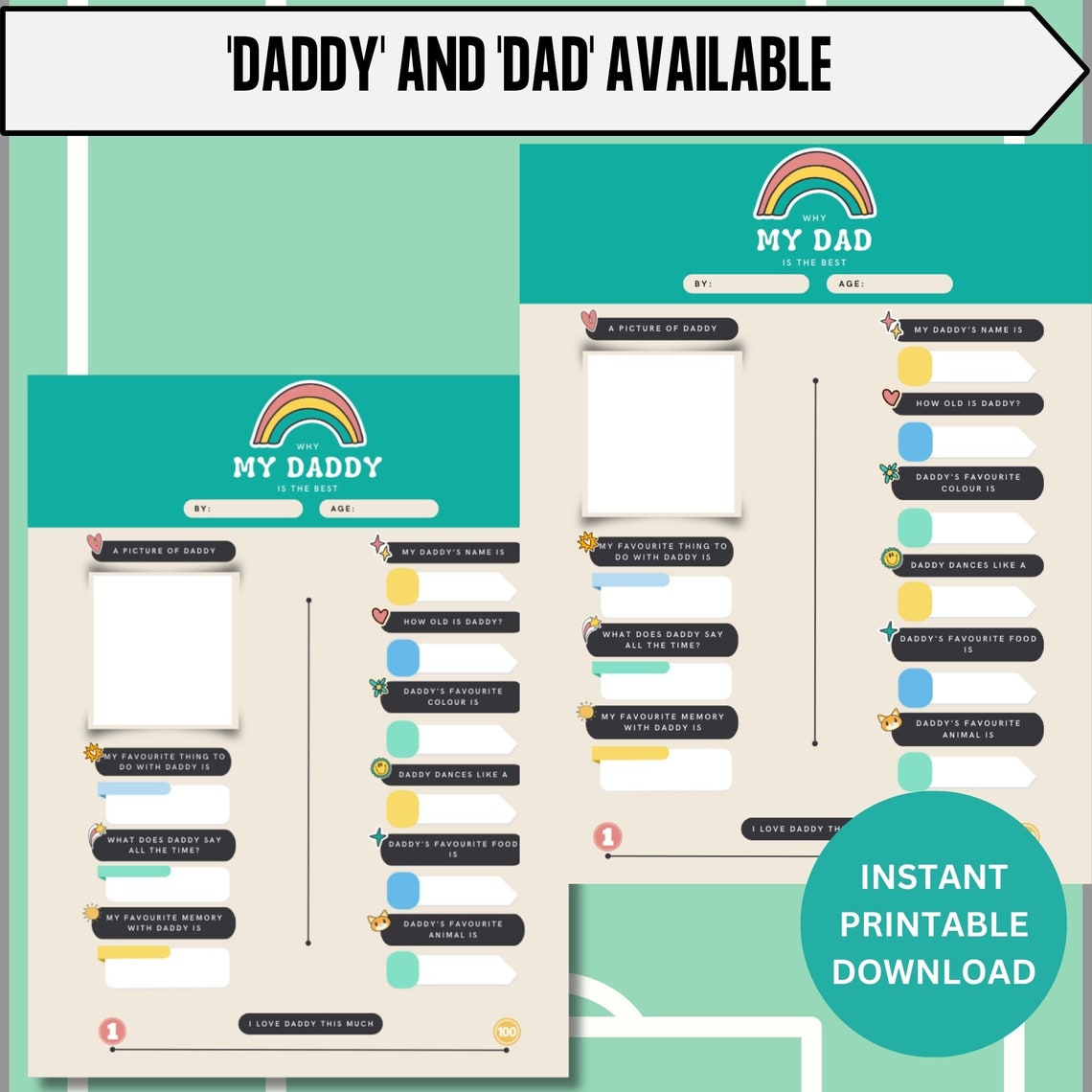 Happy Fathers Day Present From Kids Personalised Daddy Present - Etsy