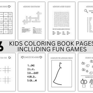 Kids Wedding Coloring Book, Kids Coloring Table at Wedding, Kids ...