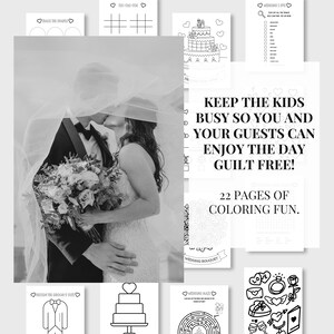 Wedding Coloring Book, Kids Wedding Activities, Wedding Table Games ...