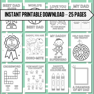 Happy Fathers Day Printable Activity Colouring Pack for Children ...