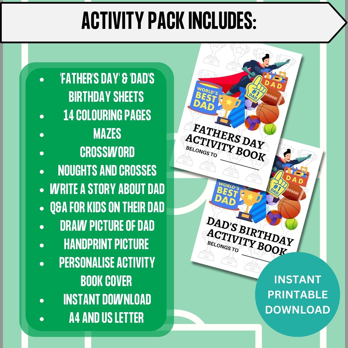 Happy Fathers Day Printable Activity Colouring Pack for Children ...