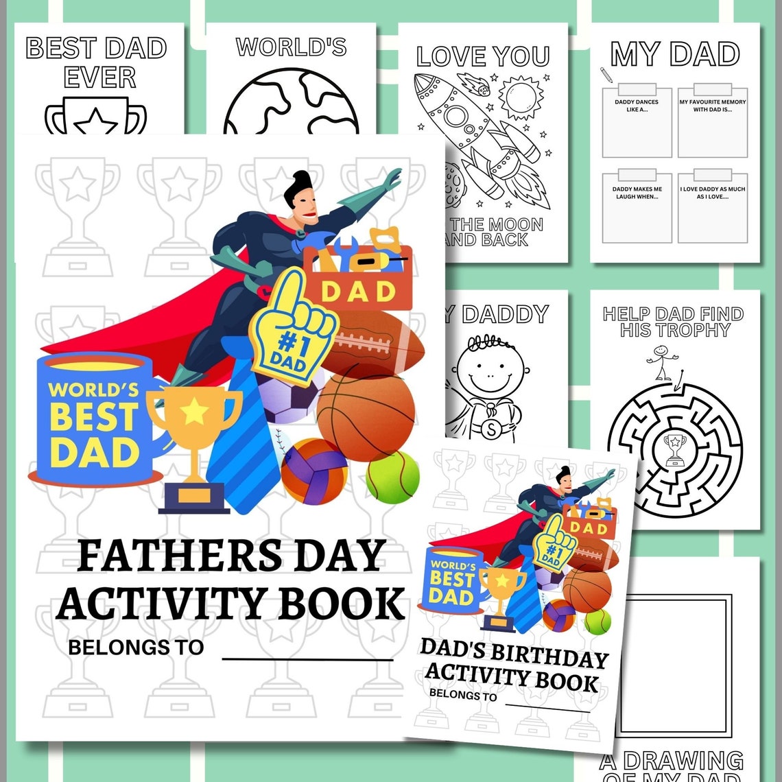 Happy Fathers Day Printable Activity Colouring Pack for Children ...