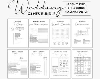 Personalize Your Wedding Reception Games Bundle and Wedding Table Games ...