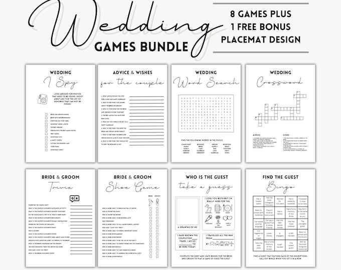 Wedding Reception Games, Wedding Table Games, Ice Breaker Wedding Games ...