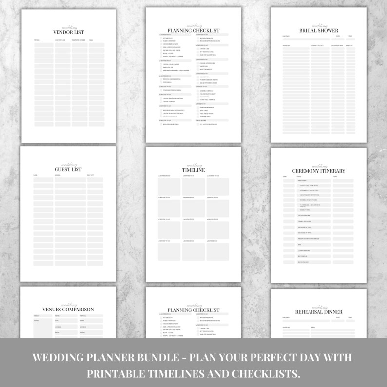 Digital Wedding Planner Printable | Wedding Planner Download | Wedding ...