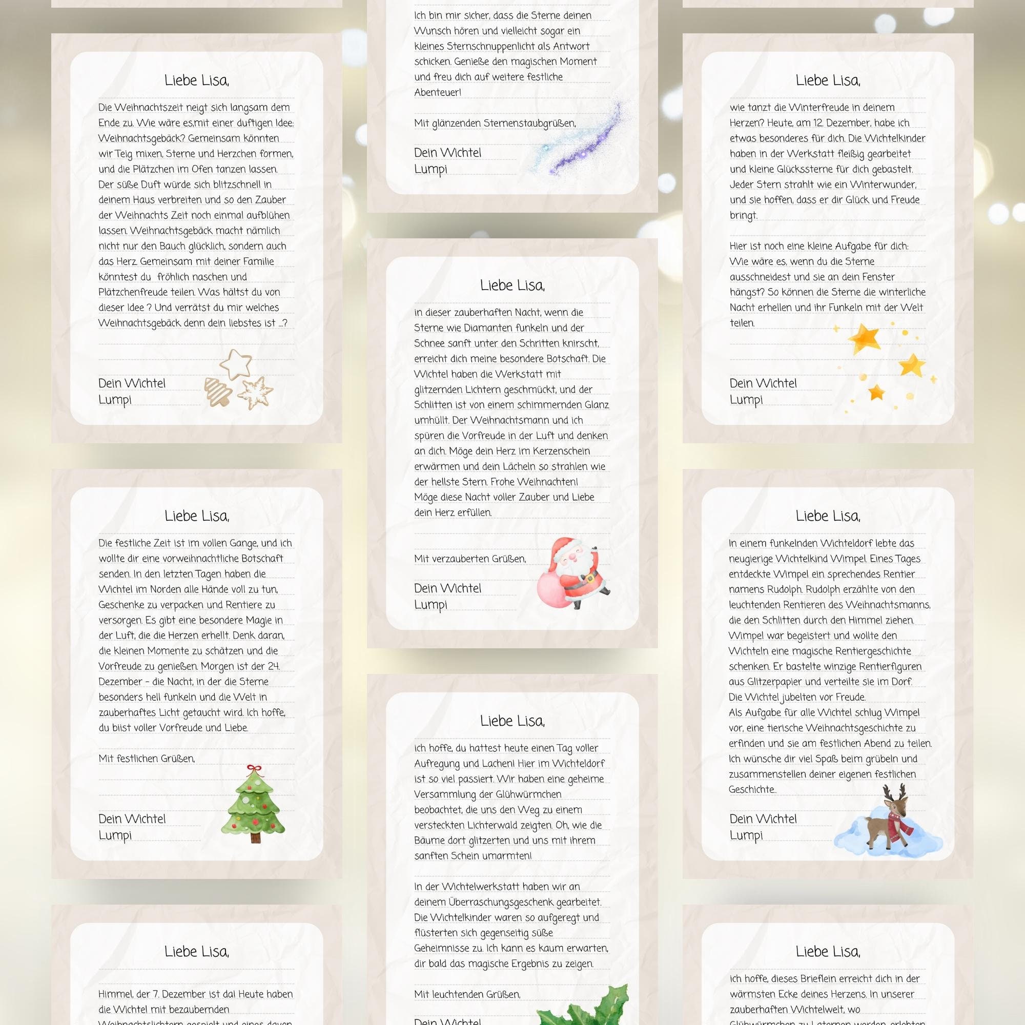 24 Secret Santa Letters to Print, Personalized, Christmas Elves, Secret ...