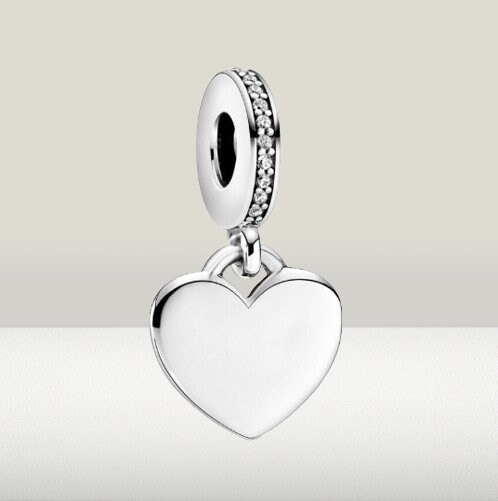 Engravable Heart Tag Dangle Charm Pandora Charm Sterling - Etsy