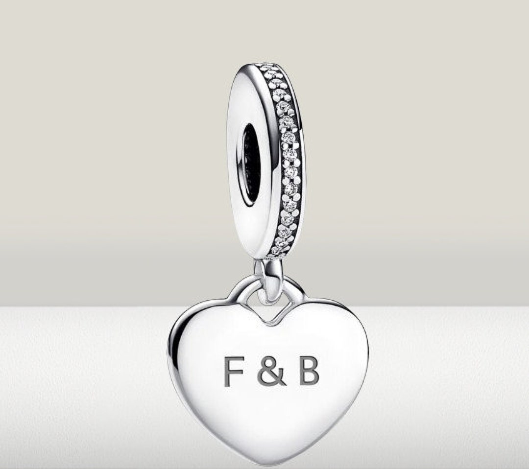 Engravable Heart Tag Dangle Charm Pandora Charm Sterling - Etsy