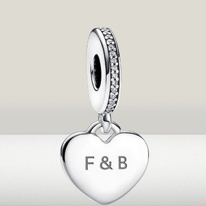 Engravable Heart Tag Dangle Charm Pandora Charm Sterling - Etsy