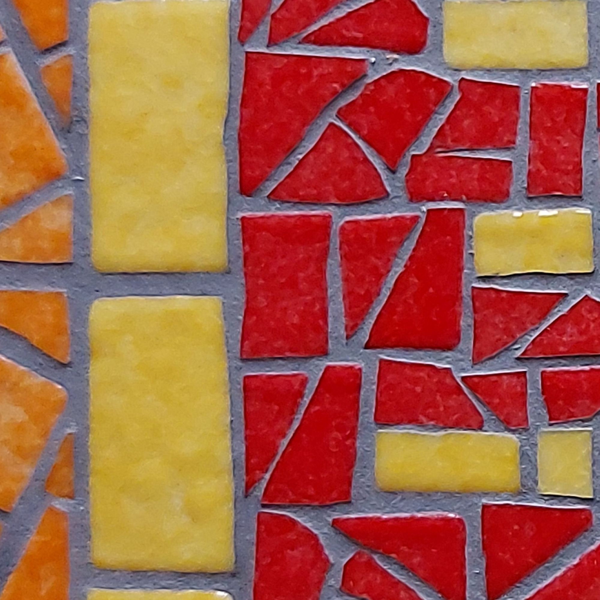Signo de ideograma mosaico del Dragón del zodiaco chino Emaux de Briare ...